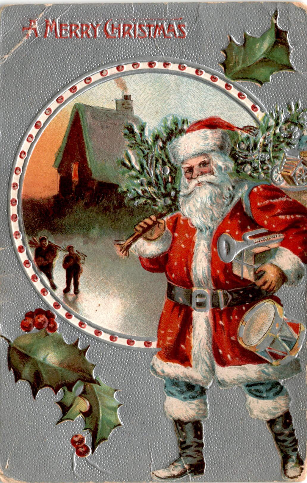 vintage holiday nostalgia Merry Christmas festive greeting whimsical ...